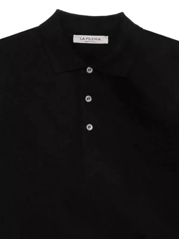 FILERIA Long-sleeve Polo Shirt - Black