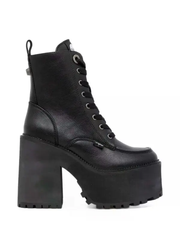 BUFFALO Platform Lace-up Boots - Black