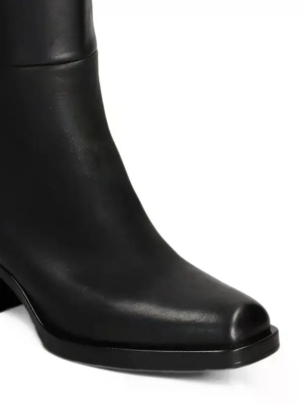 Elena Iachi Aramis Ebony Logo-embroidered Knee-high Boots