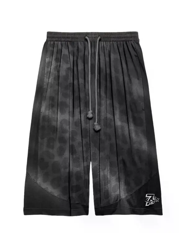 TRIPLE SEVENS Leopard-print Drawstring Shorts