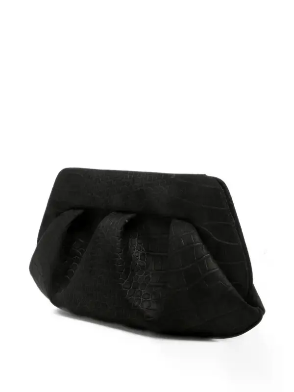 THEMOIRE Crocodile-effect Bios Clutch Bag - Black