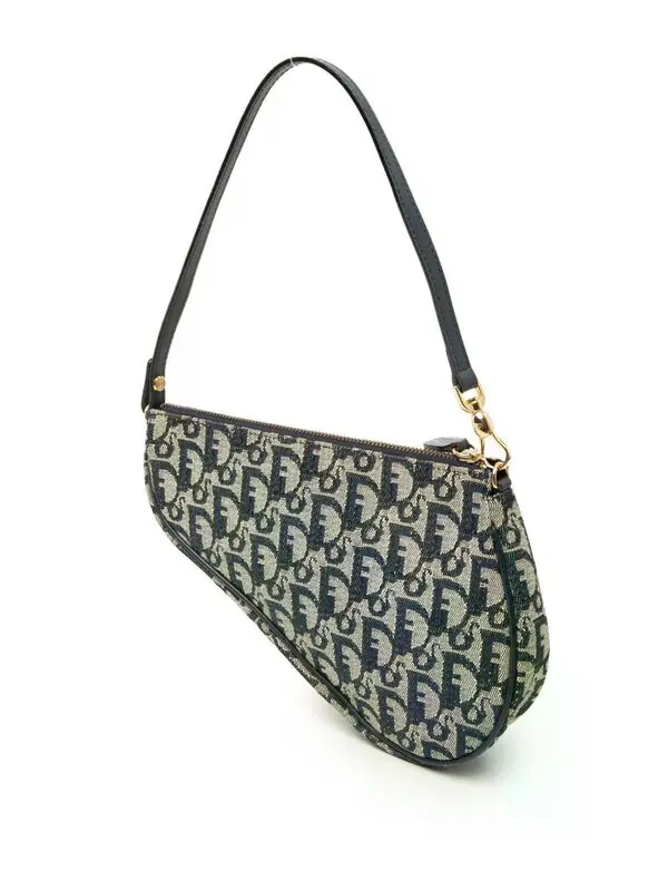 Dior 2001 Mini Diorissimo Canvas Saddle Pochette Shoulder Bag