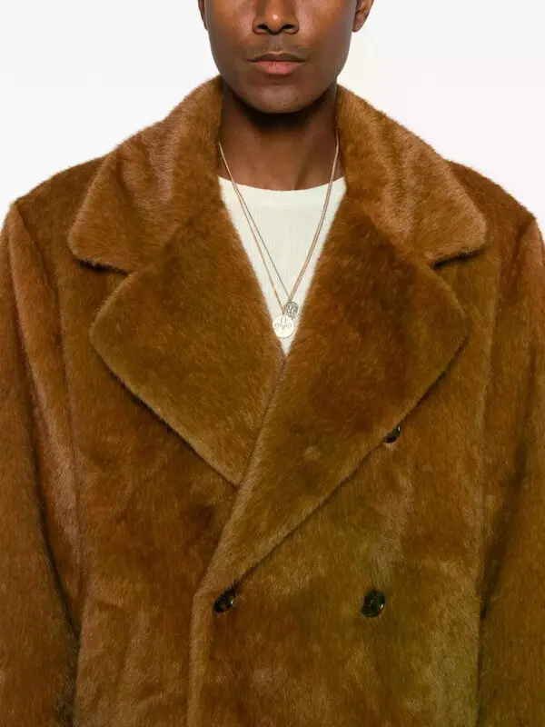 Drole De Monsieur Double-breasted Faux-fur Coat