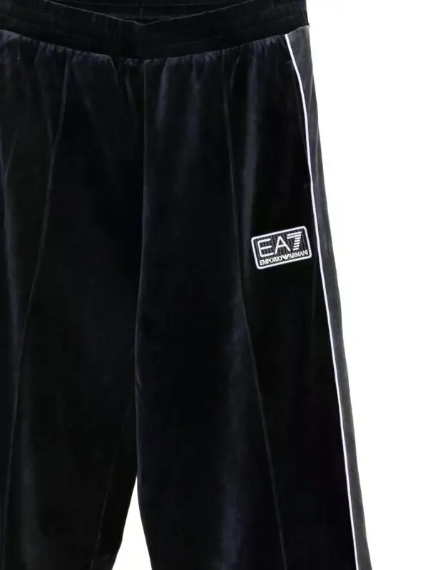 EA7 Logo-patch Velvet Track Pants