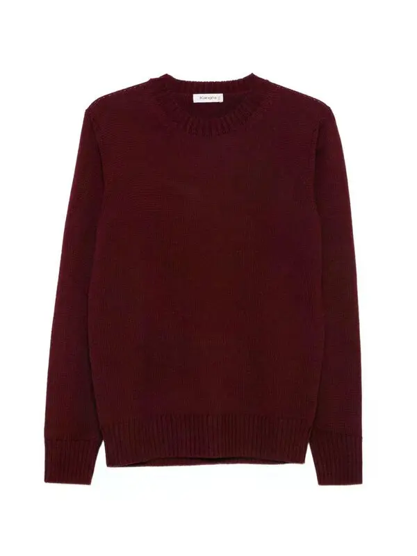 KANGRA Crew-neck Knitted Sweater - Red