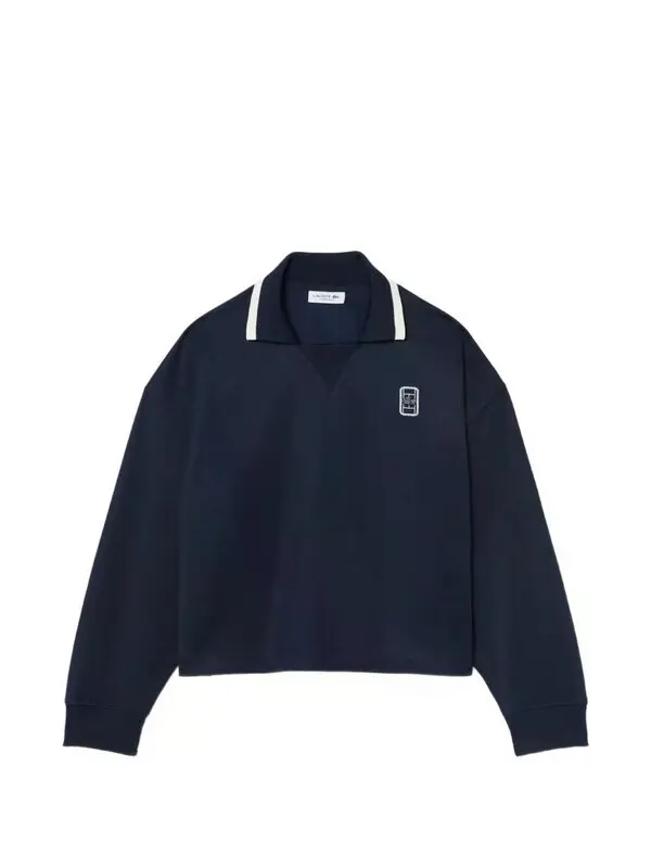 Lacoste Oversized Polo-collar Piqué Sweatshirt - Blue