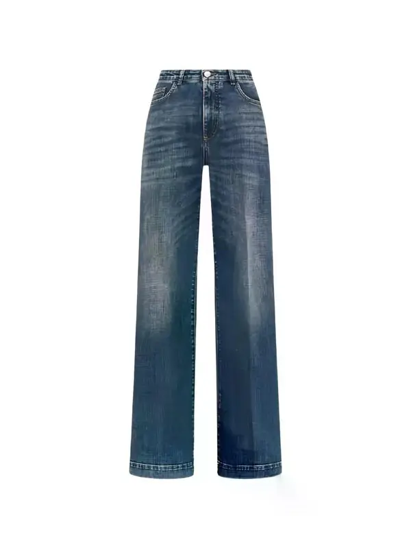 Seventy Pressed-crease Wide-leg Jeans - Blue