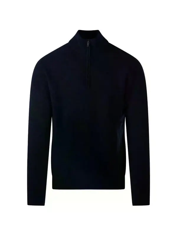 ROBERTO COLLINA Quarter-zip Knitted Sweater - Blue