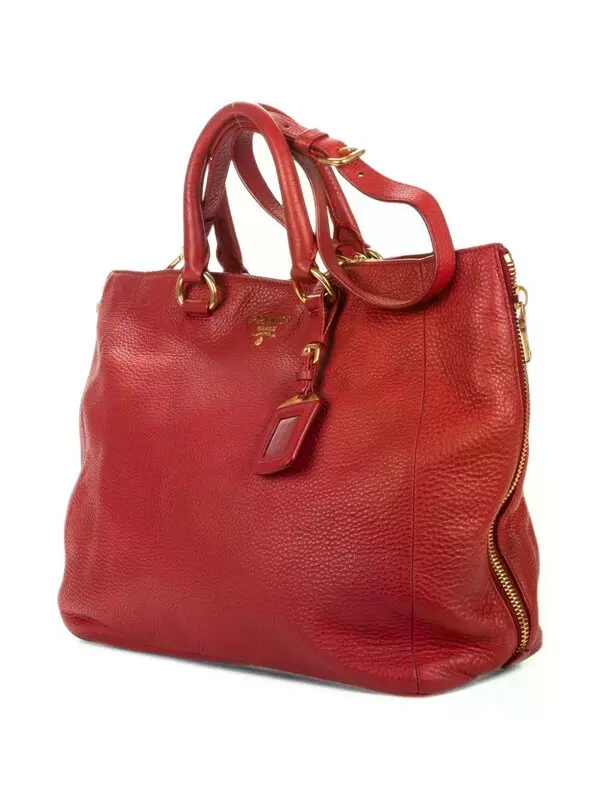 Prada Tall Vitello Daino Shopping Tote Bag