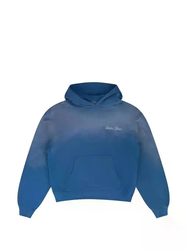 THIRTEEN STUDIOS Tinted-effect Pouch-pocket Hoodie - Blue