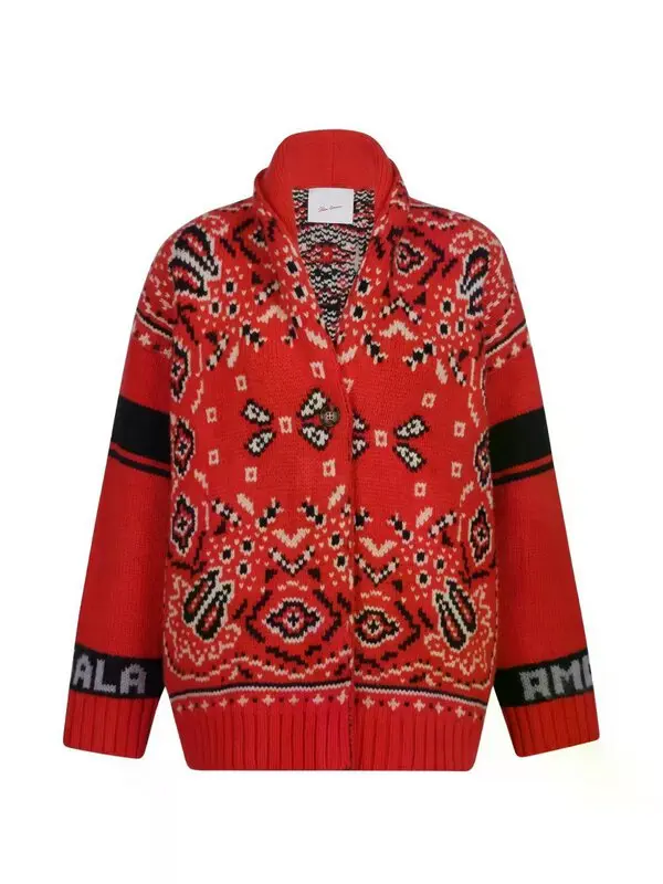 Giada Benincasa Bandana-print Knit Cardigan - Red