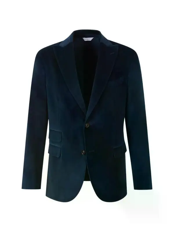 Boglioli Velvet Single-breasted Jacket - Blue