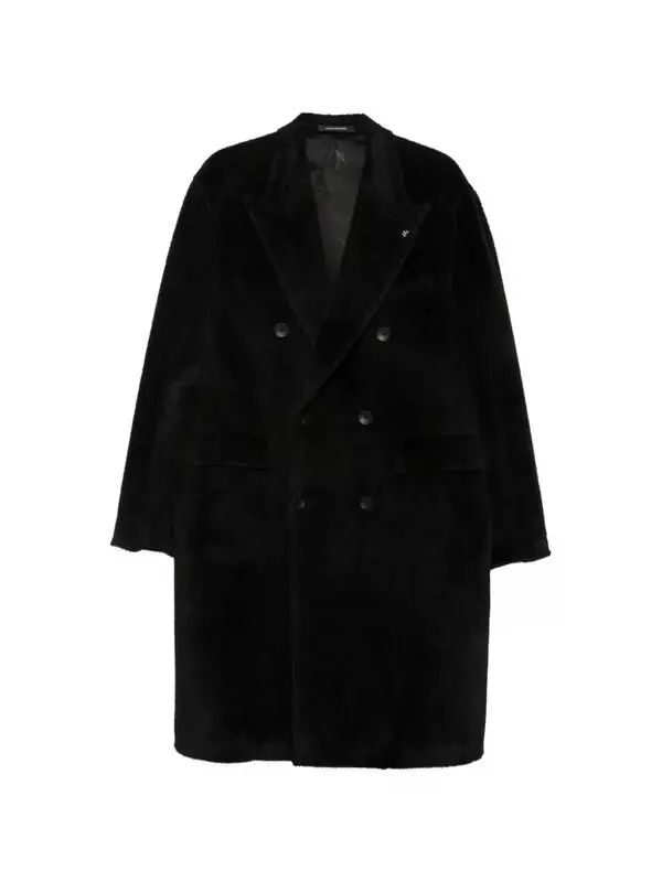 Tagliatore Double-breasted Peak-lapel Coat - Black