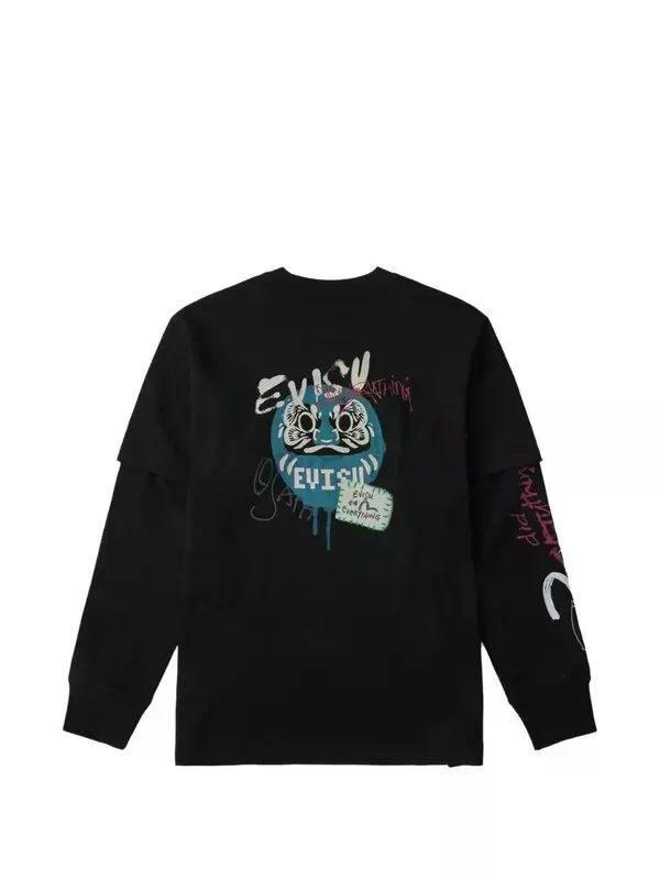 EVISU Printed Layered-sleeve T-shirt