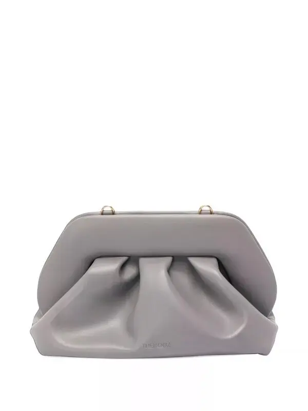 THEMOIRE Medium Bios Ruched Clutch Bag - Grey