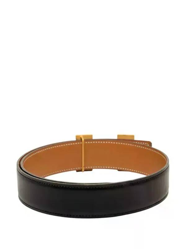 Hermès 1994 Box Calf And Courchevel Constance H Reversible Belt