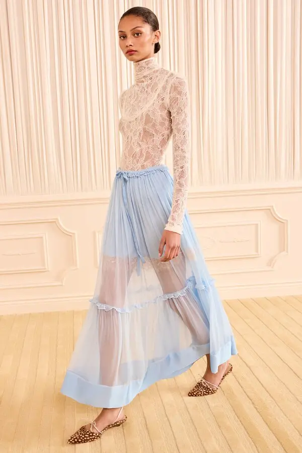 Ulla Johnson Delphina Lace Skirt - Hydrangea