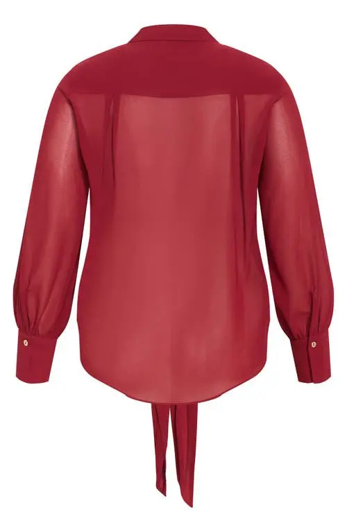 City Chic Jane Tie Hem Shirt - Sienna