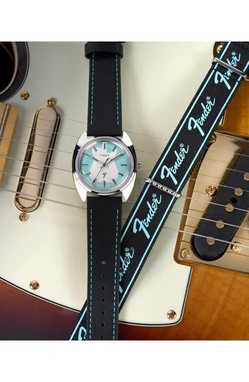 Timex® Fender X Leather Strap Watch