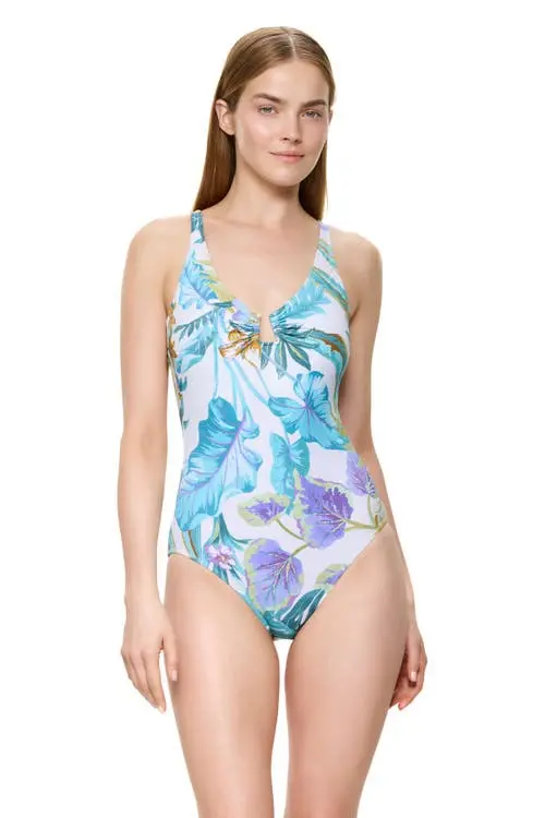 GOTTEX Paradise Beauty U Wire One Piece Swimsuit - White-multi