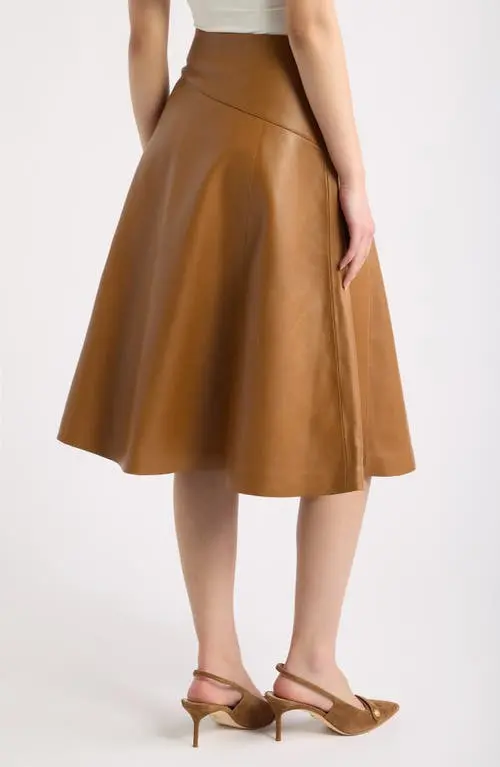 BOSS Sekana Leather Midi Skirt