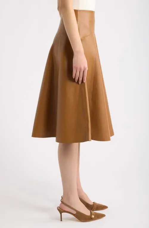BOSS Sekana Leather Midi Skirt
