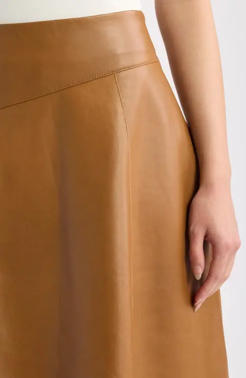 BOSS Sekana Leather Midi Skirt