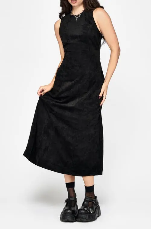 DISTURBIA Velis Suedette Strap Midi Dress