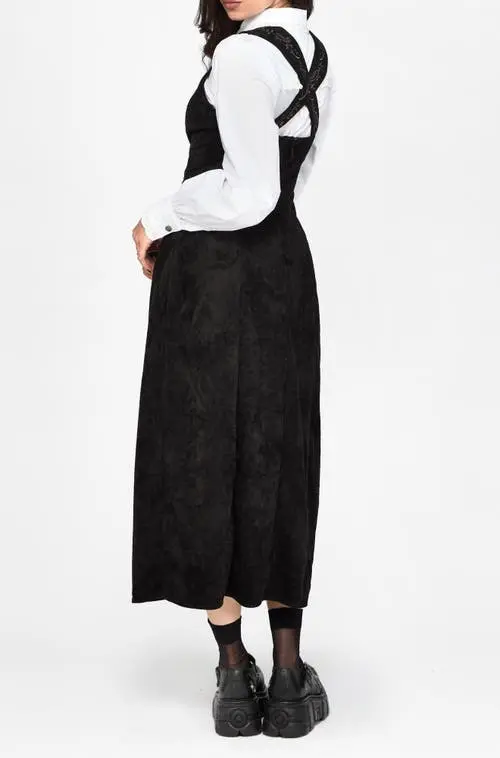 DISTURBIA Velis Suedette Strap Midi Dress