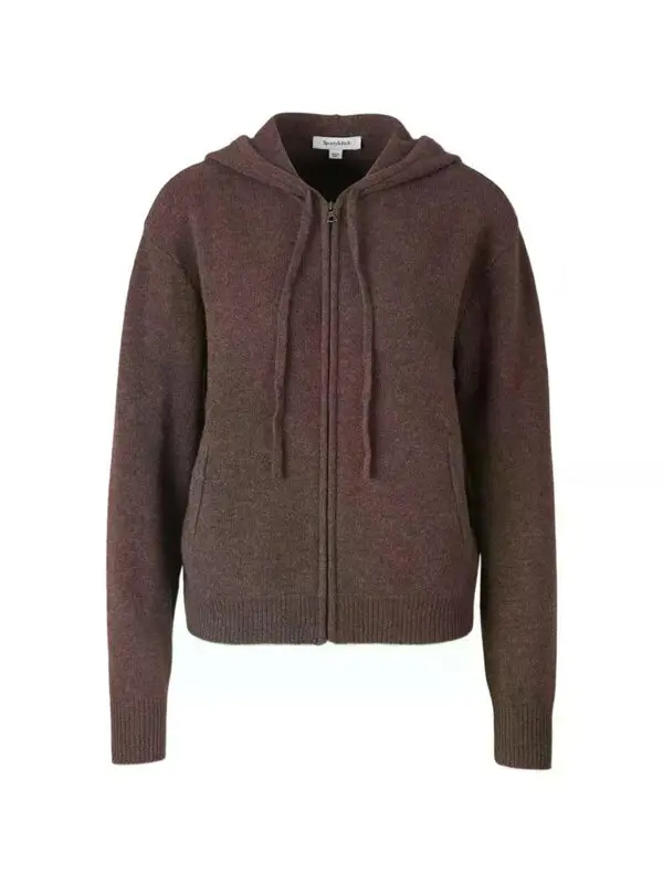 Sporty & Rich Zip-up Knit Hoodie - Brown