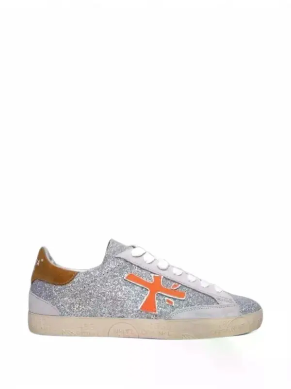 Premiata Steven 8498 Glitter-effect Sneakers - Silver