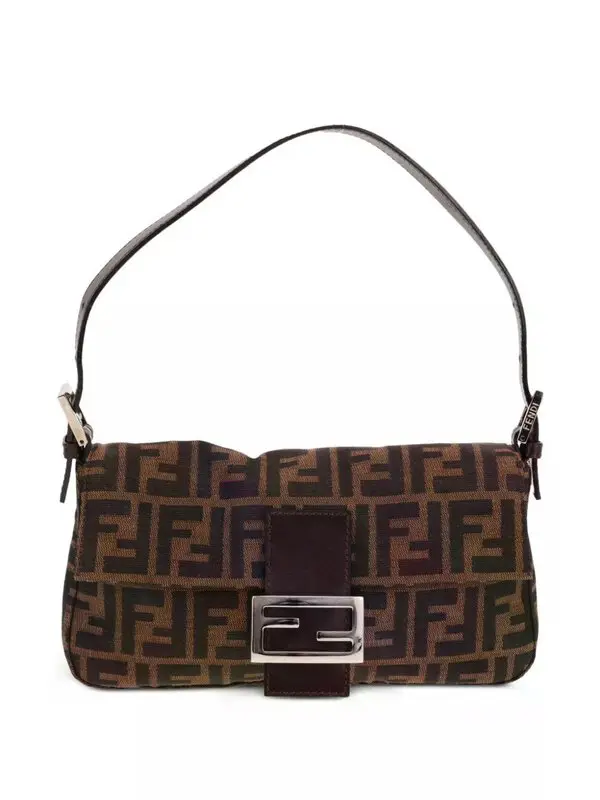 Fendi 1990s Baguette Logo-printed Shoulder Bag - Brown