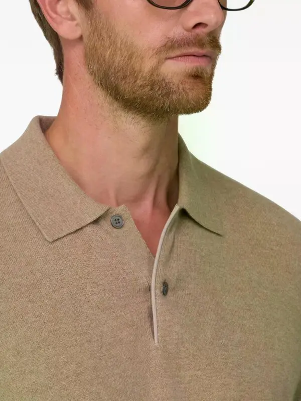 Boggi Milano Knitted Polo Shirt In Cashmere Wool