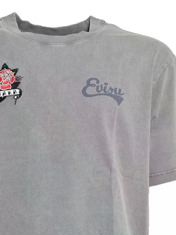 EVISU Osaka Rose And Seagull Print T-shirt