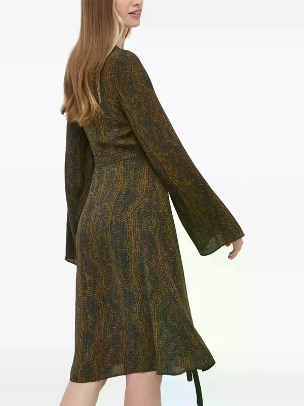 TRUSSARDI Snake-print Wrap Midi Dress