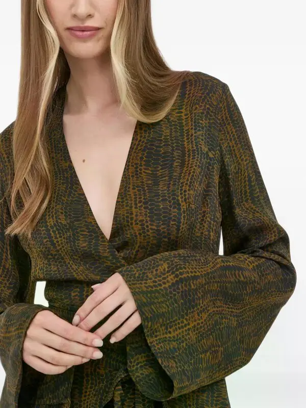TRUSSARDI Snake-print Wrap Midi Dress