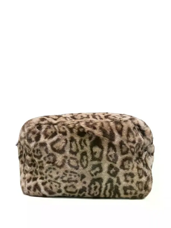 Apparis Jumbo Noor Leopard-print Faux-fur Clutch Bag - Brown