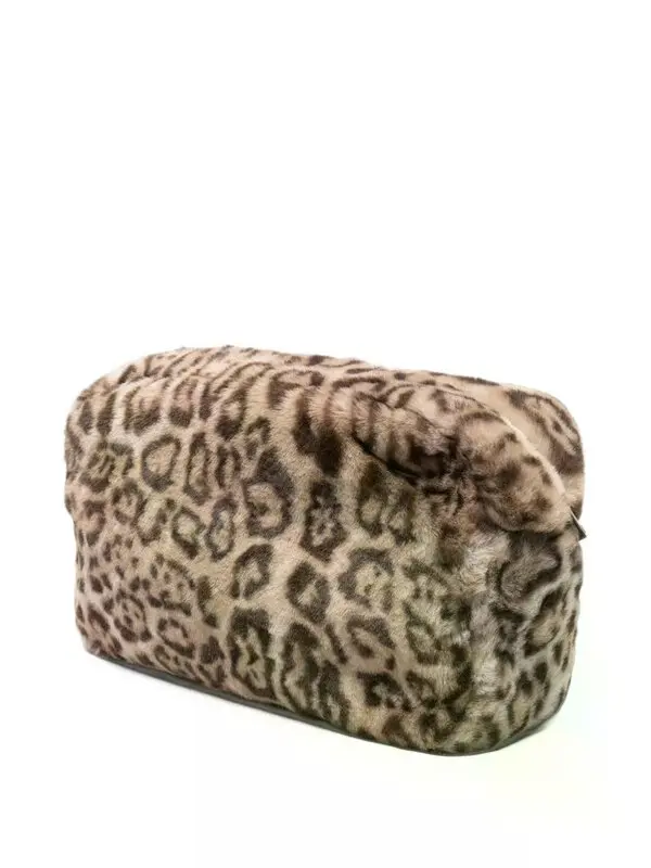 Apparis Jumbo Noor Leopard-print Faux-fur Clutch Bag - Brown