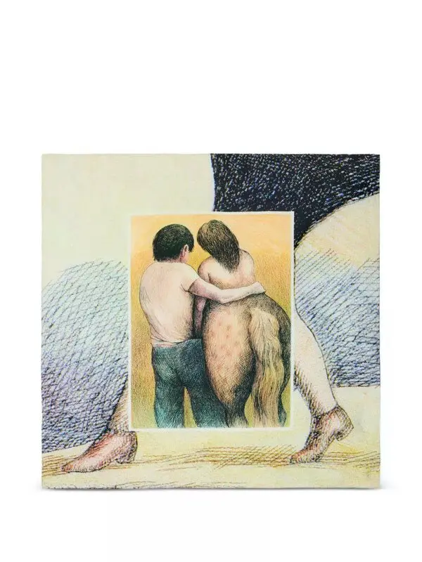 LEMAIRE X Roland Topor Les Amoureux Silk Scarf - Neutrals