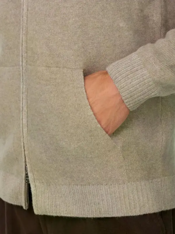 Boggi Milano Roll-neck Jumper Full-zip Cashmere Blend Plated