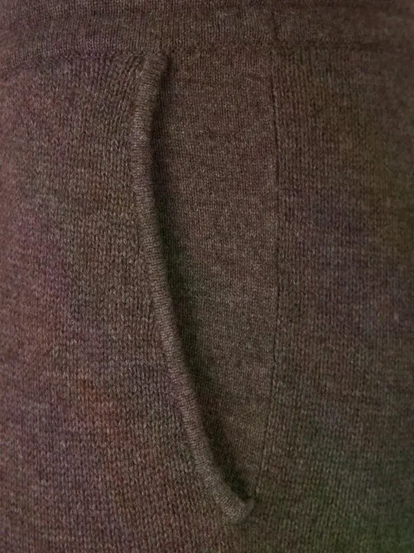 Sporty & Rich Embroidered-logo Cashmere-blend Trousers