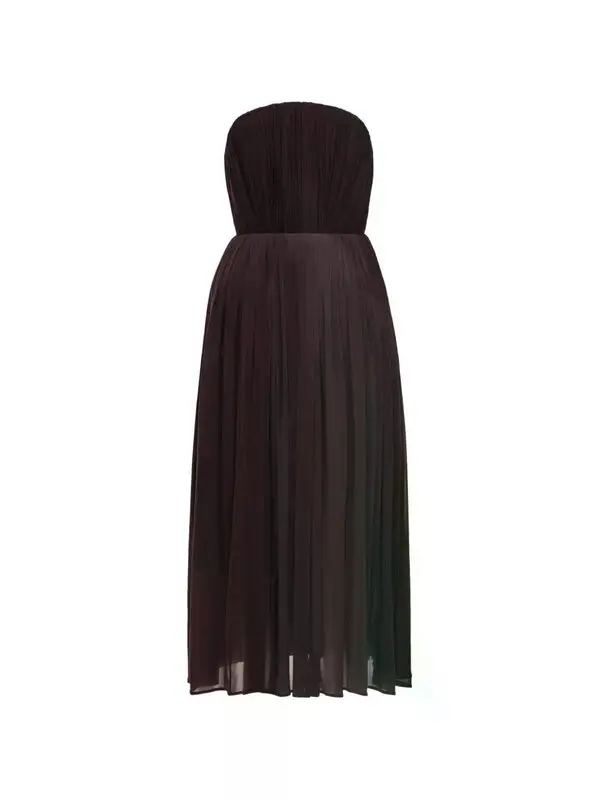 Magda Butrym Ruched Strapless Midi Dress - Red