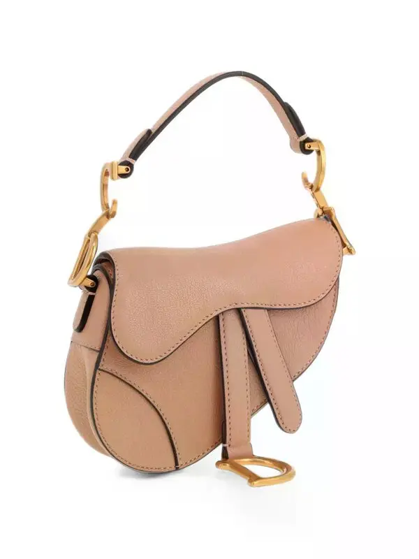 Dior Saddle Grained Leather Shoulder Bag - Neutrals