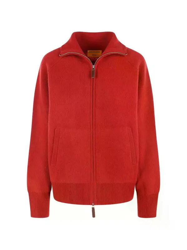 Guest In Residence Zip-up Raglan-sleeve Cardigan - Red
