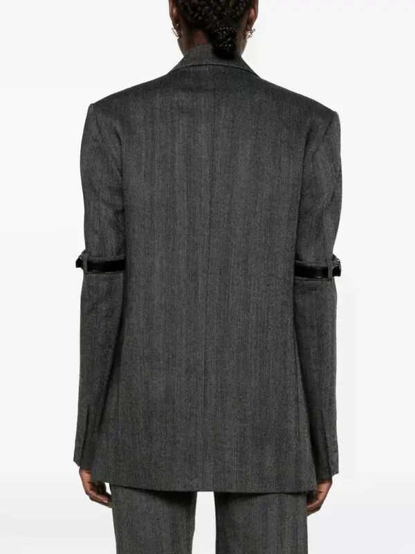 Coperni Belted Herringbone Jacket - Grey