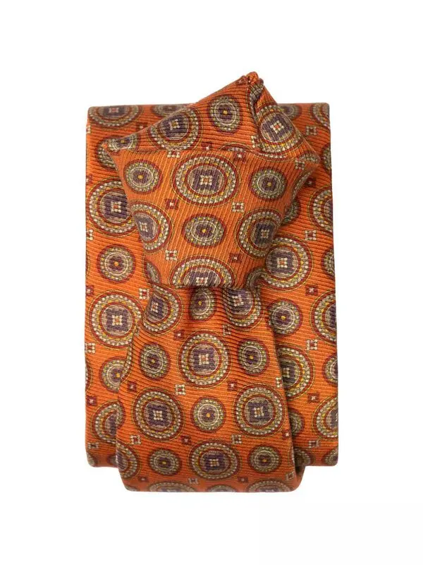 ELIZABETTA Farnese Medallion-print Silk Tie