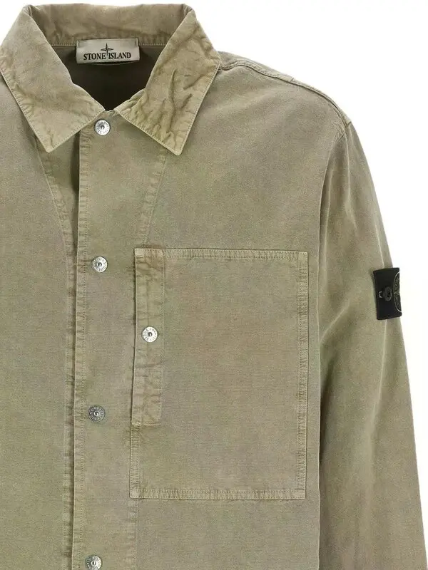 Stone Island 1200028 Mineral-dyed Panama Cotton Overshirt