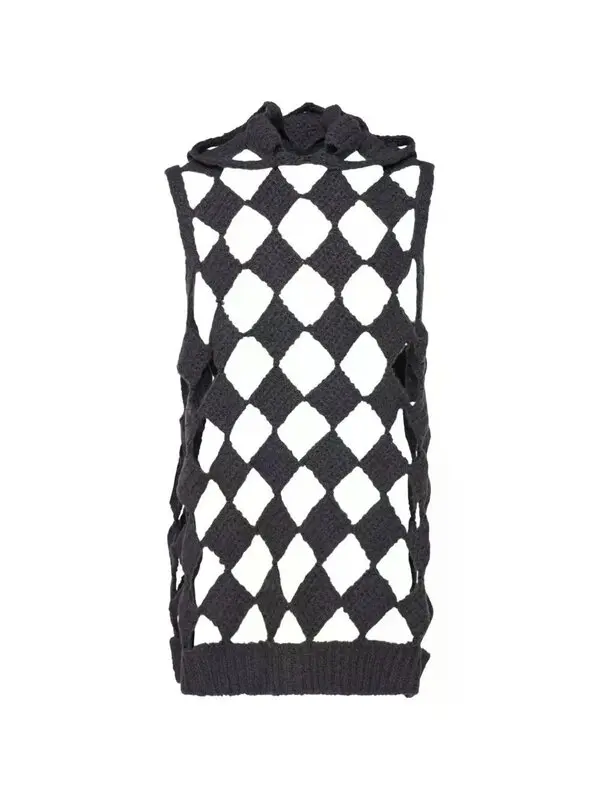 Rick Owens Sarutanya Crochet-knit Hoodie - Black