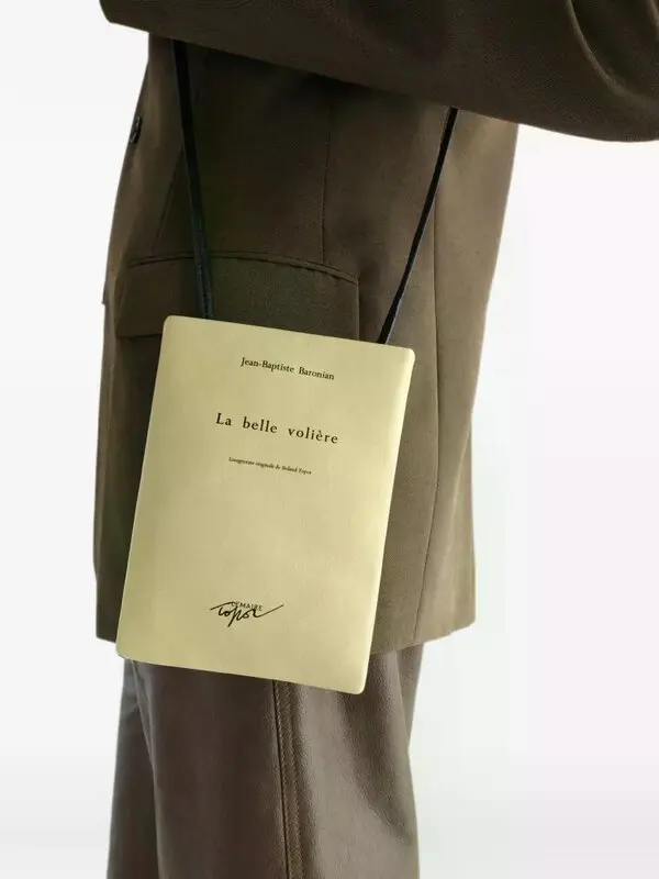 LEMAIRE Small Book Pouch In Printed Nappa Leather - Neutrals