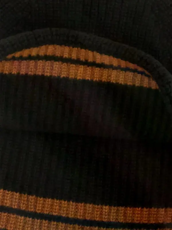 Zegna Ribbed-knit Striped-trim Beanie Hat - Black